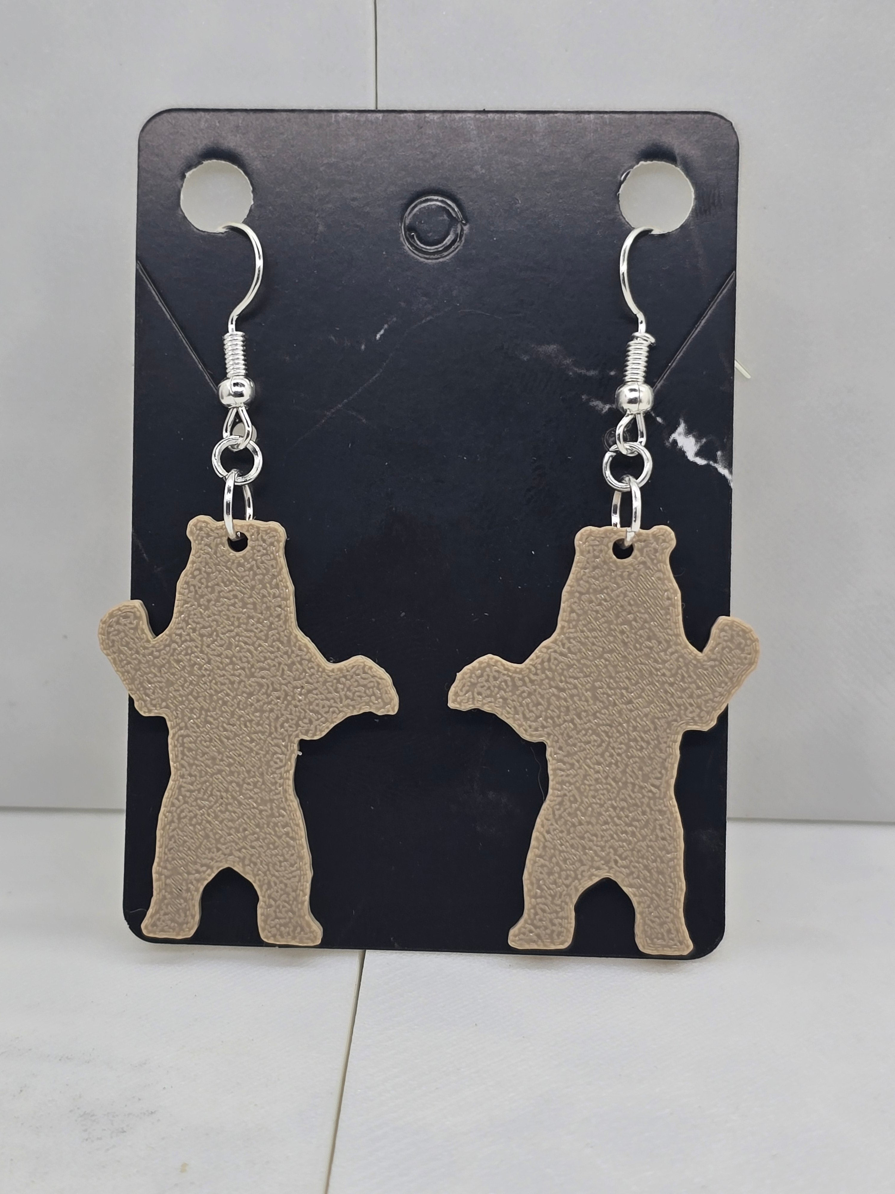 Bear Standing Earrings - 3D printed earrings (more colors available ...